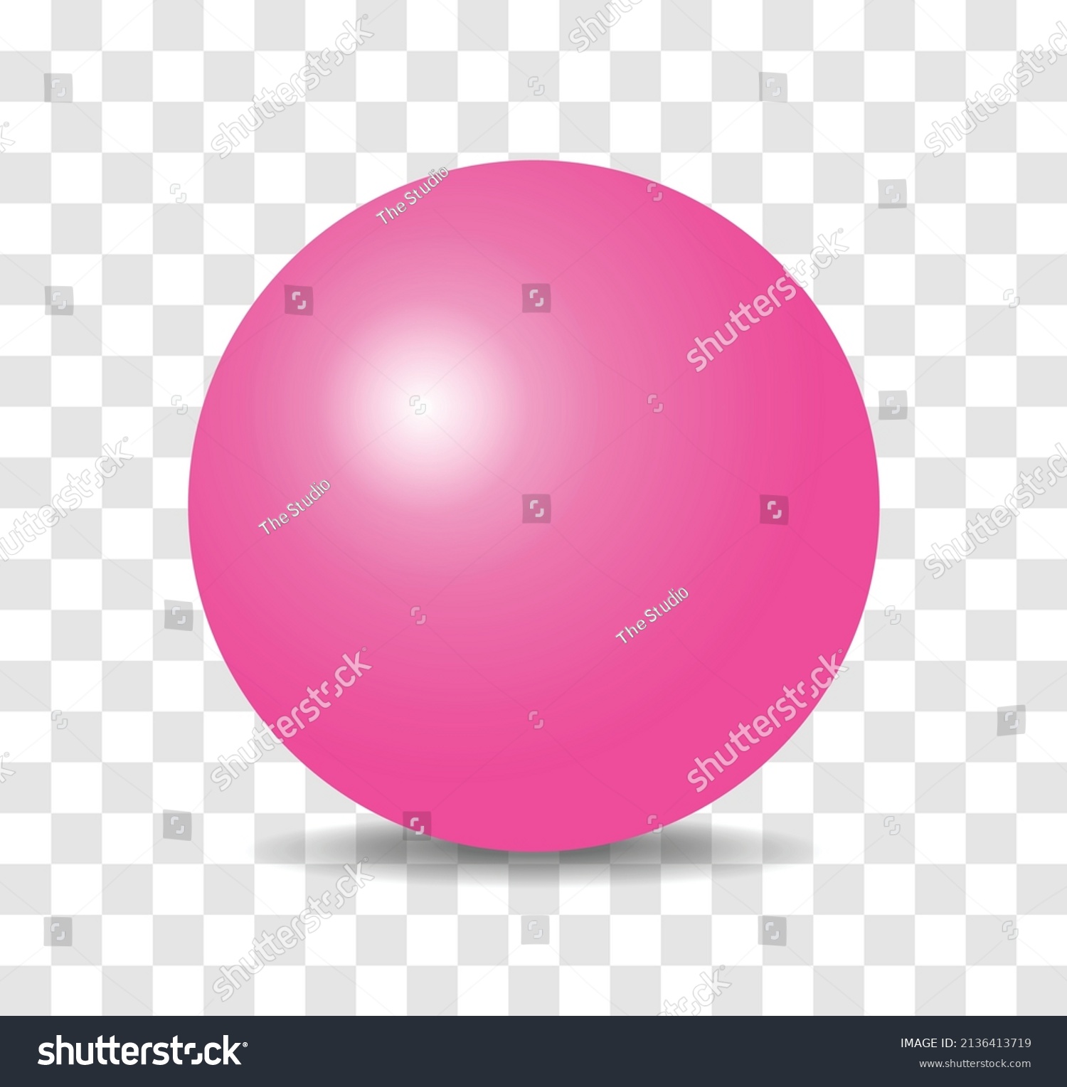 Pink Ball Vector On Transparent Background Stock Vector (Royalty Free ...