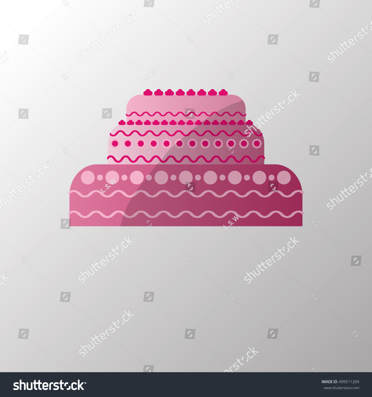 Pink Birthday Cake Vector Stock Vector (Royalty Free) 499511269