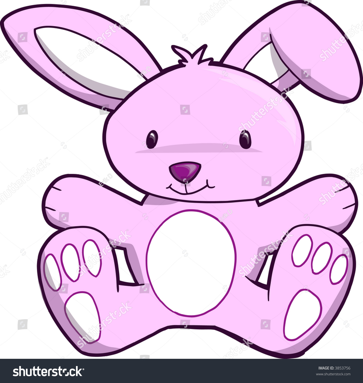 Pink Bunny Vector Illustration Stock Vector 3853756 - Shutterstock
