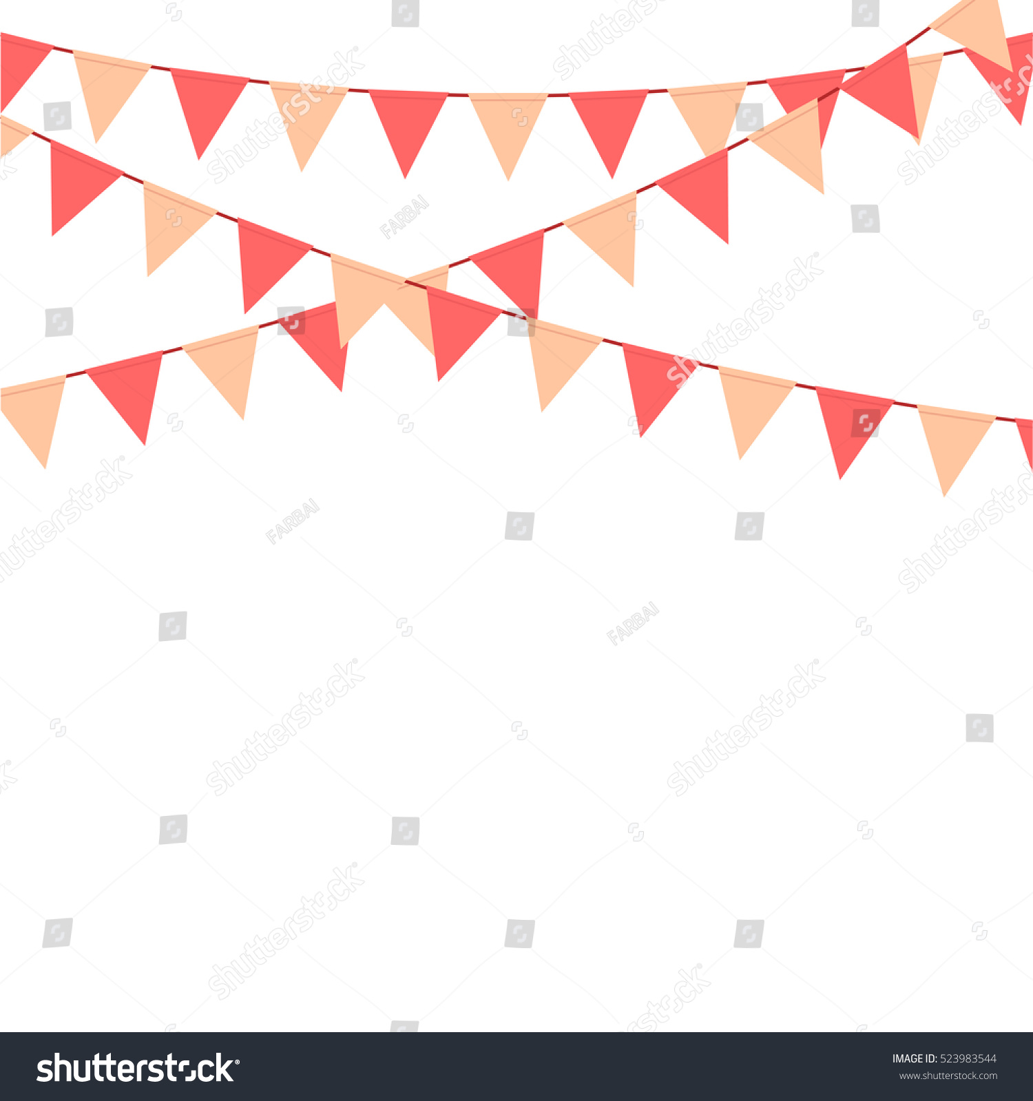 Pink Bunting Flag Decoration Background Vector Stock Vector (Royalty ...
