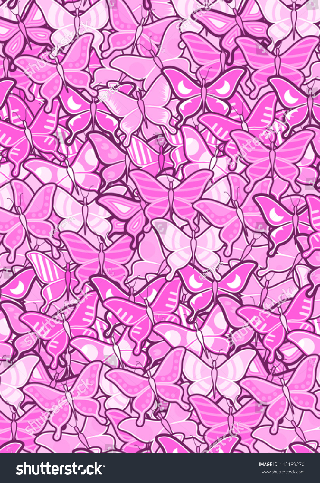 Pink Butterfly Stock Vector (Royalty Free) 142189270 | Shutterstock