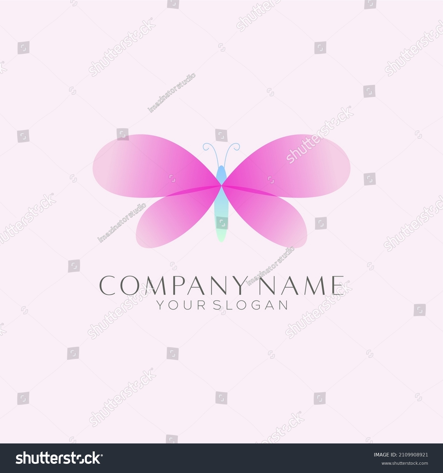 Pink Butterfly Logo Design Vector Stock Vector (Royalty Free ...