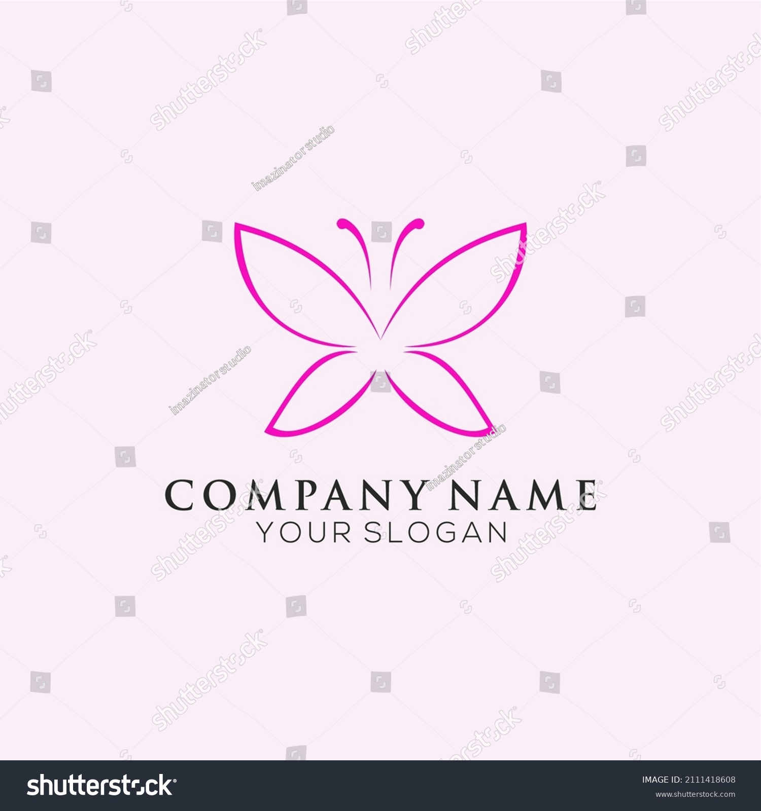 Pink Butterfly Logo Design Vector Stock Vector (Royalty Free ...