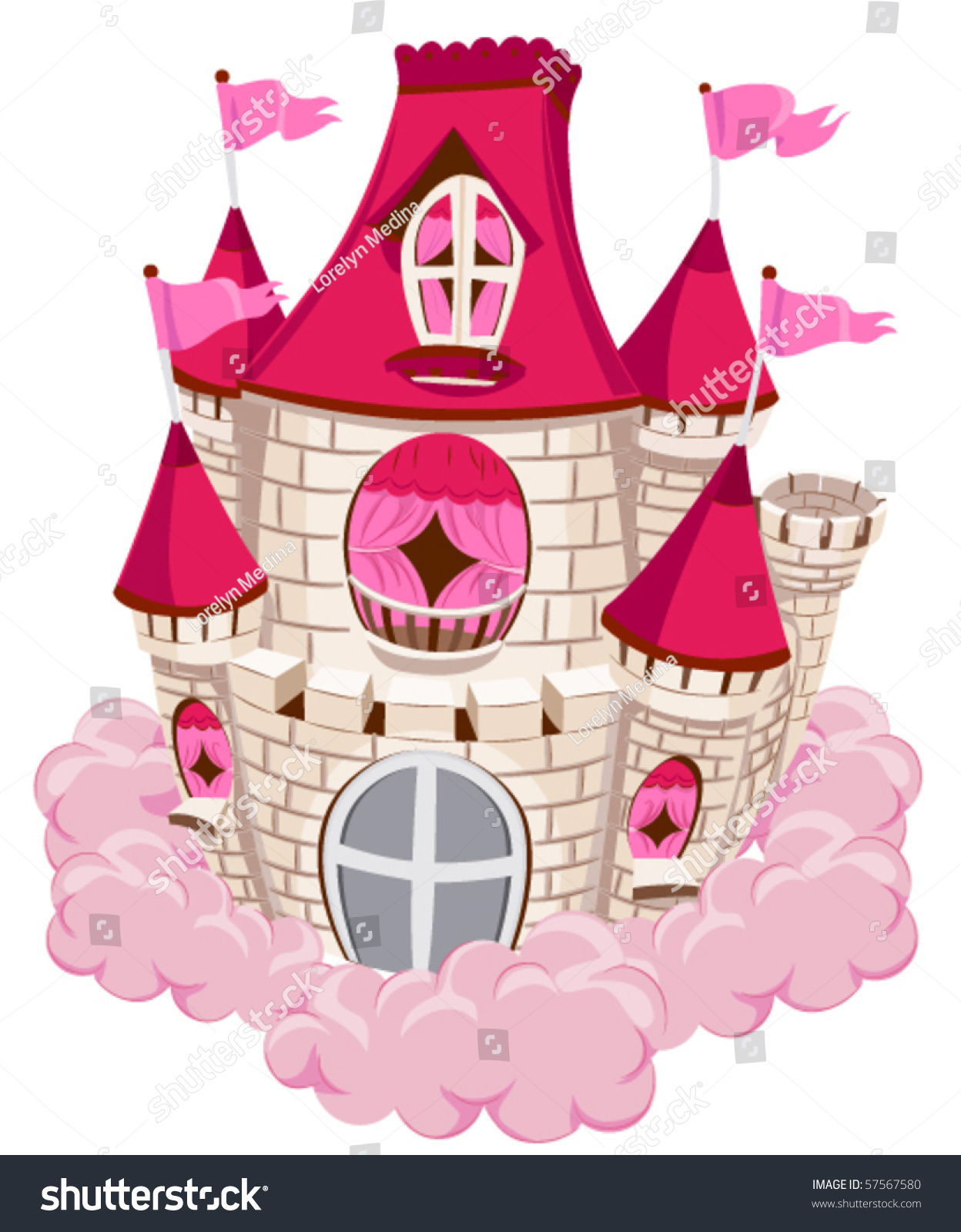 Pink Castle Vector Stock Vector (Royalty Free) 57567580