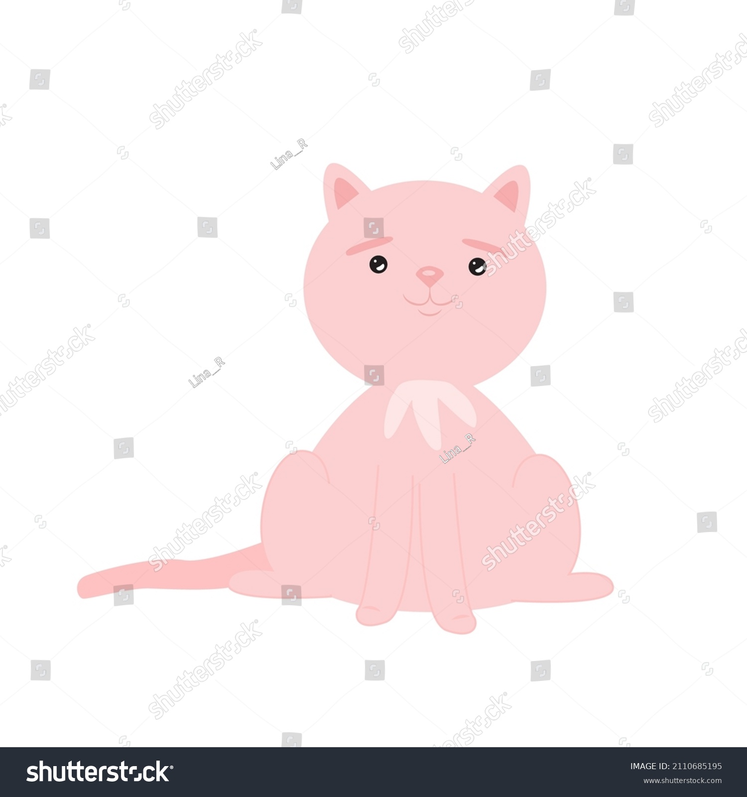 Pink Cat Vector Illustration Pets Stock Vector (Royalty Free ...