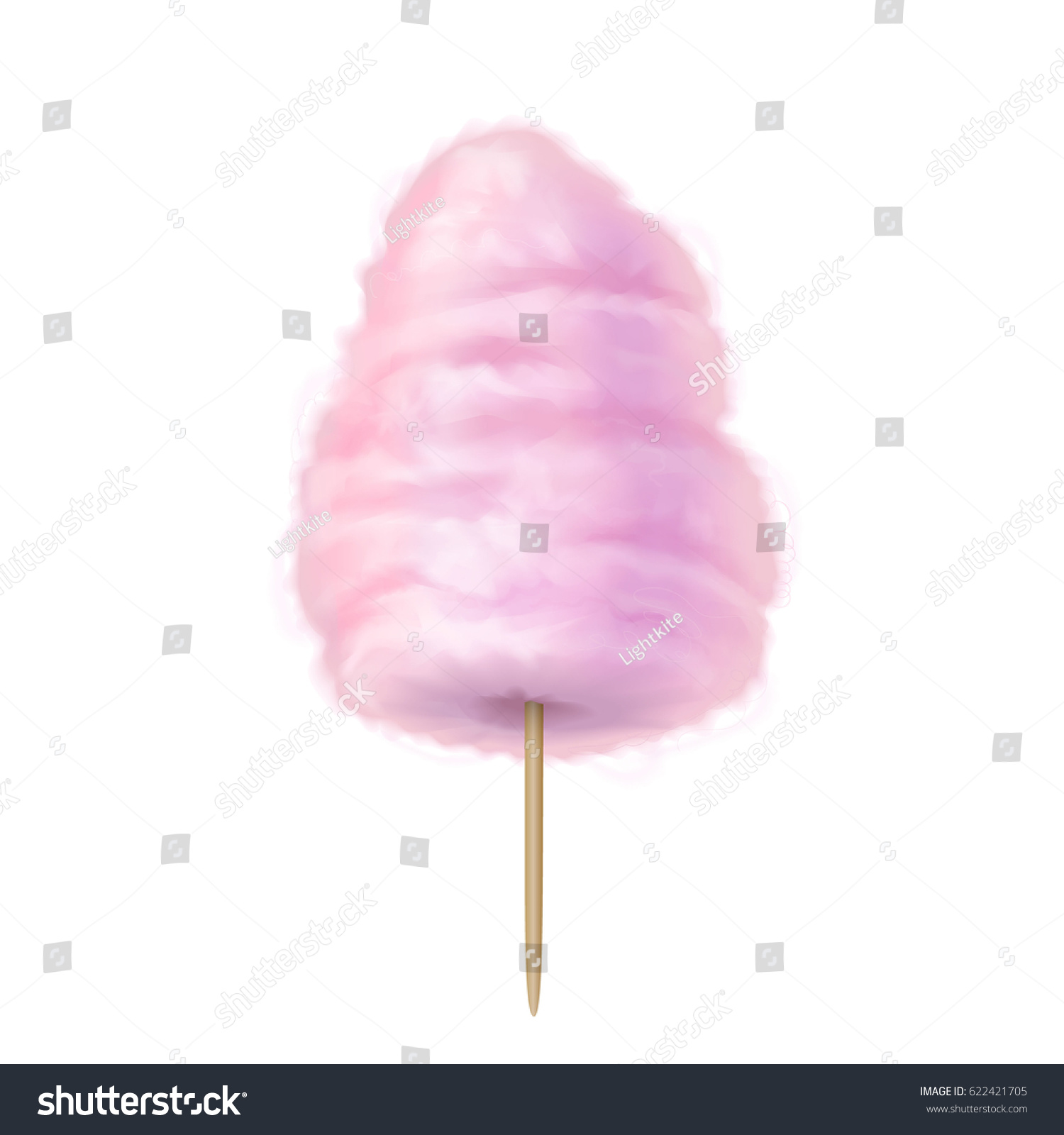 Pink Cotton Candy Icon Realistic Vector: stockvector (rechtenvrij ...
