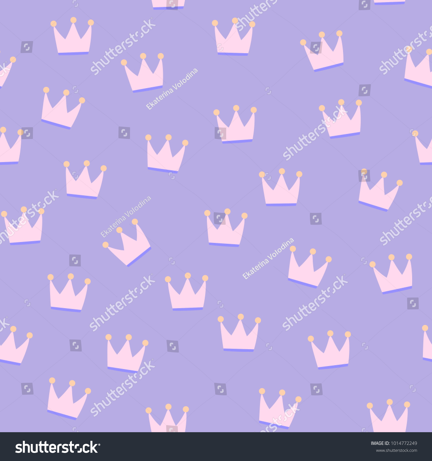 Pink Crowns On Purple Background Seamless Stock Vector (Royalty Free ...