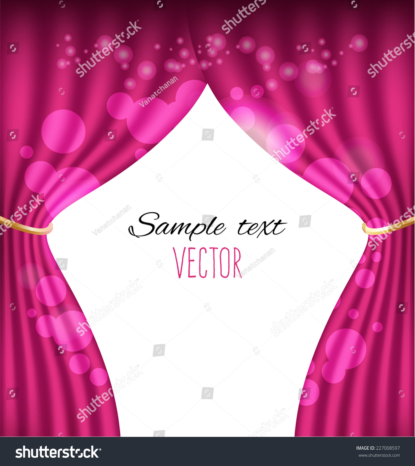 Pink Curtains Vector Background Stock Vector (Royalty Free) 227008597 ...