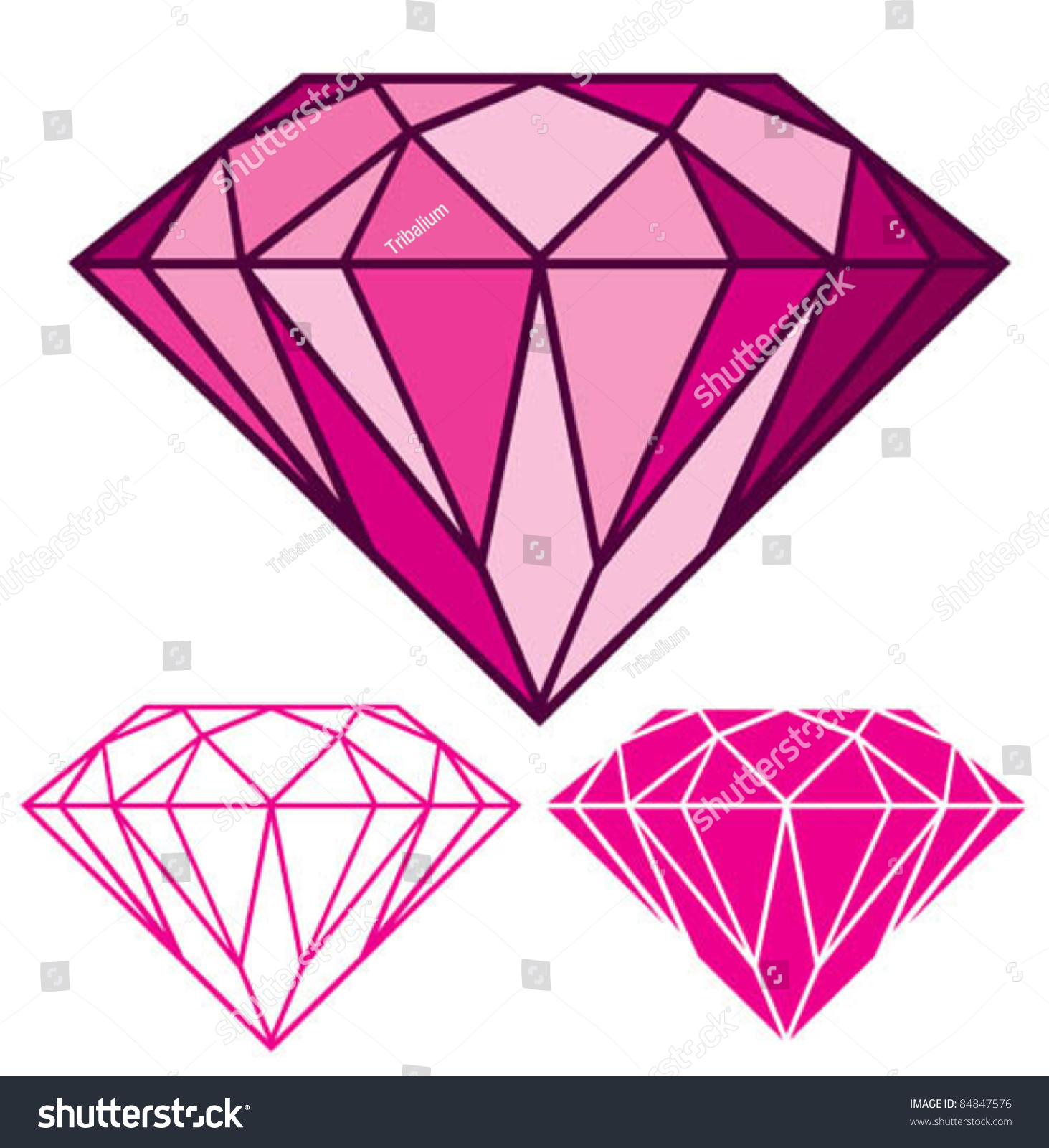 Pink Diamond Stock Vector (Royalty Free) 84847576