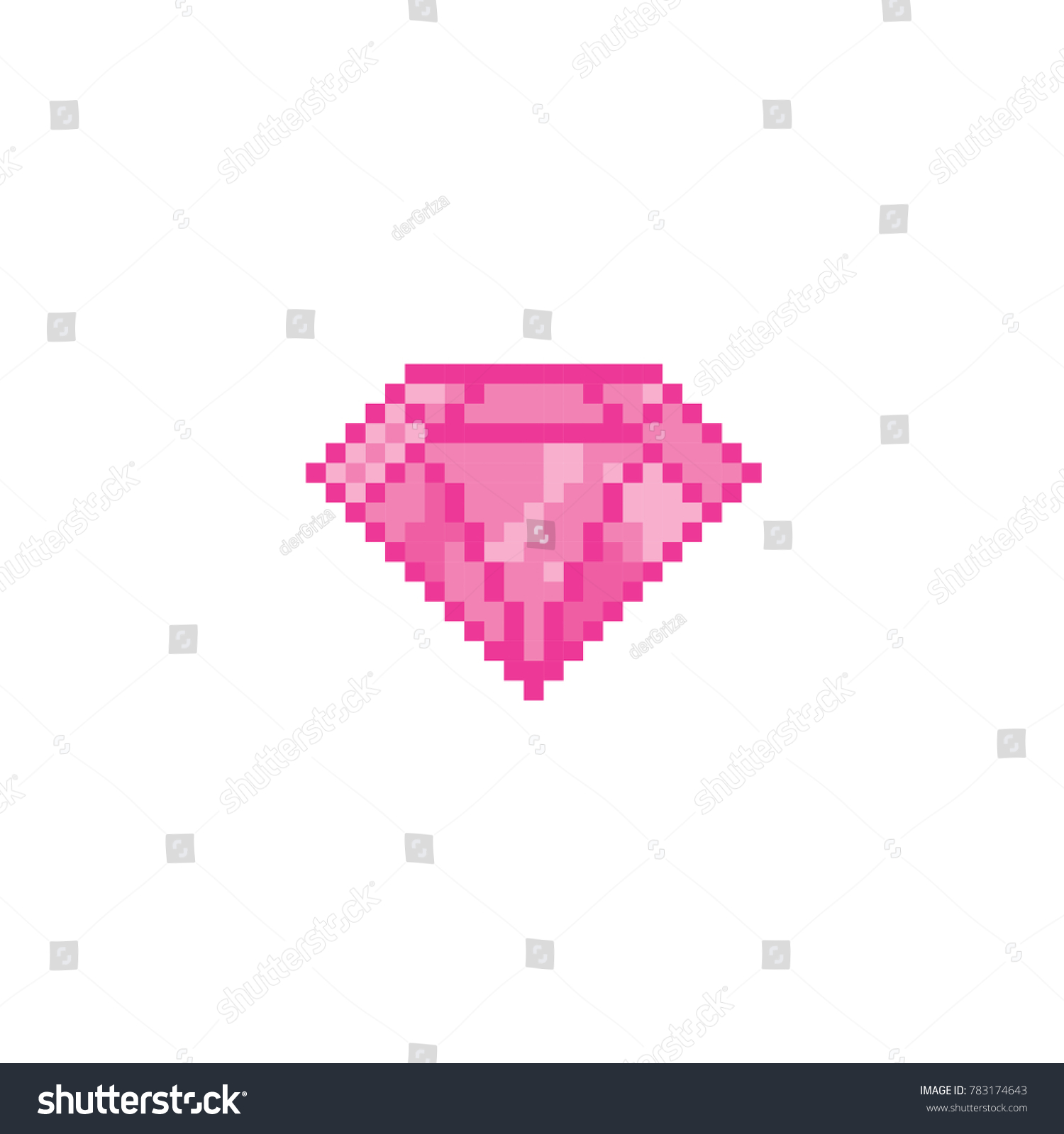 Pink Diamond Ruby Icon Pixel Art: เวกเตอร์สต็อก (ปลอดค่าลิขสิทธิ์ ...