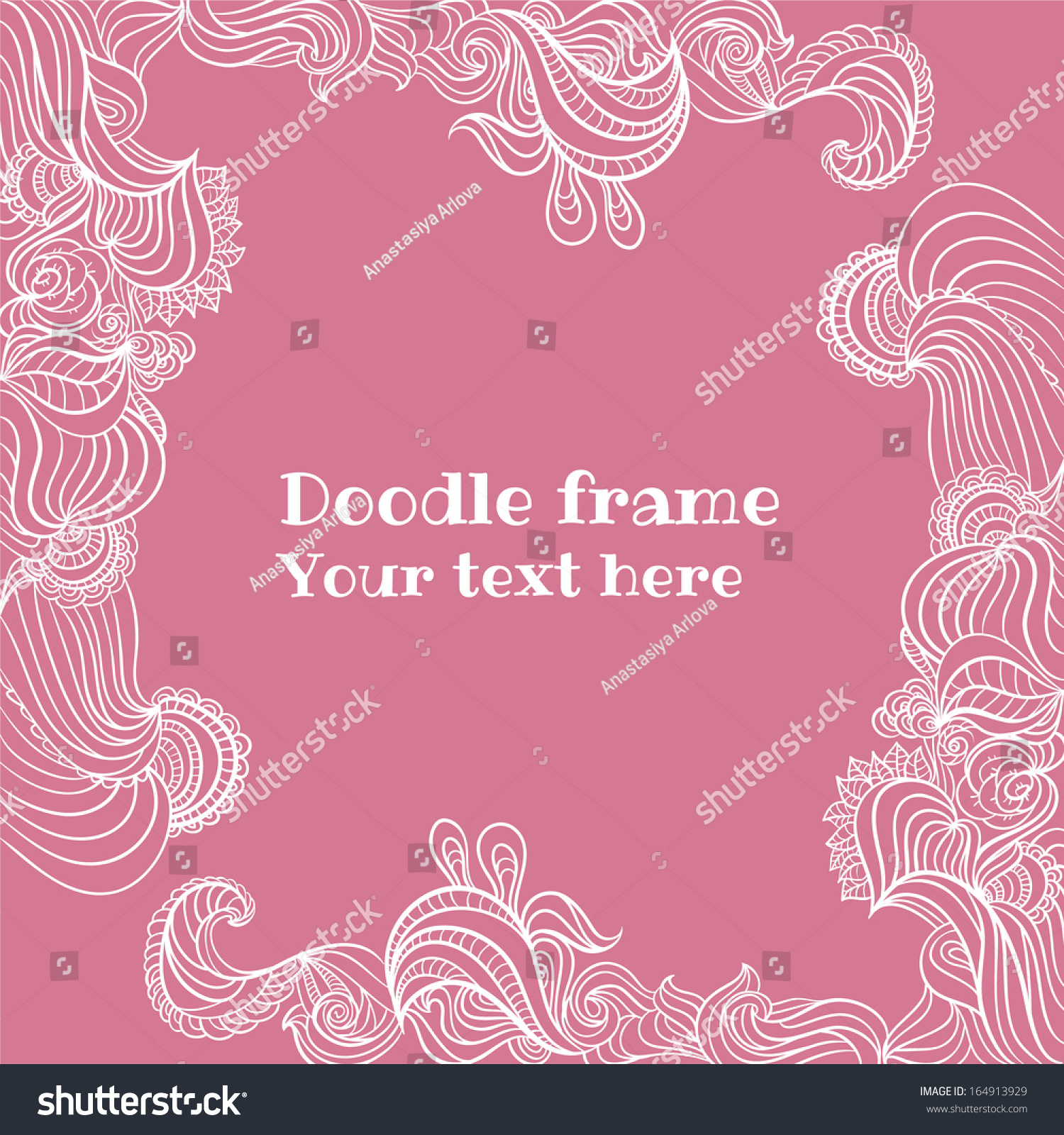 Pink Doodle Frame Your Design Vector Stock Vector (Royalty Free ...