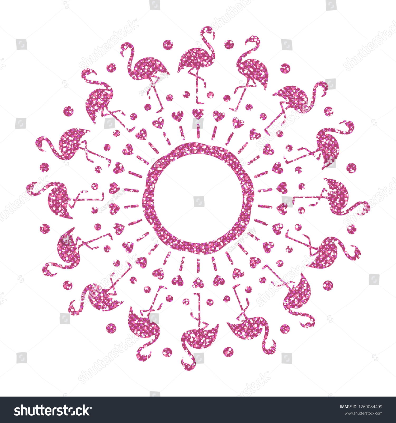 Pink Flamingo Glitter Frame Vector Stock Vector (Royalty Free ...