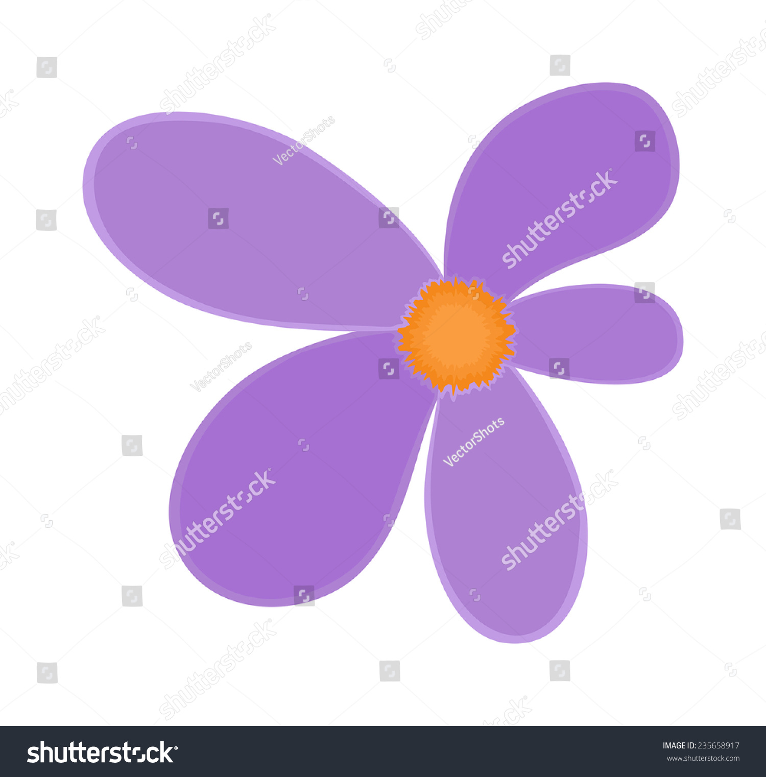 Pink Flower Drawing Art Stock Vector (Royalty Free) 235658917