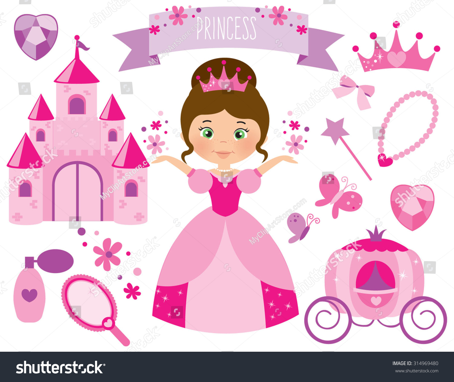 Pink Flower Princess Stock Vector (Royalty Free) 314969480 | Shutterstock