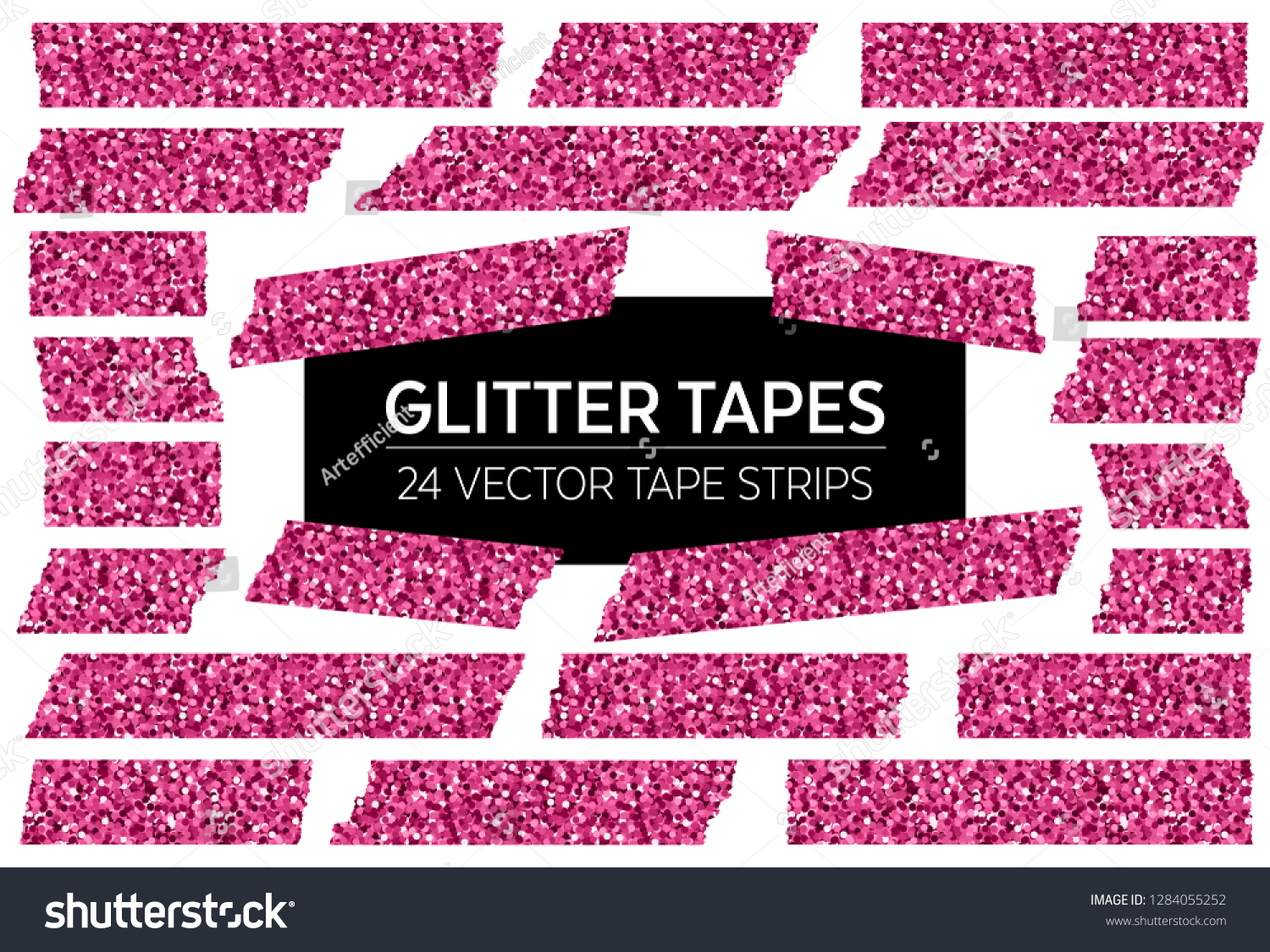 Pink Glitter Tape Strips Torn Edges 스톡 벡터(로열티 프리) 1284055252 | Shutterstock