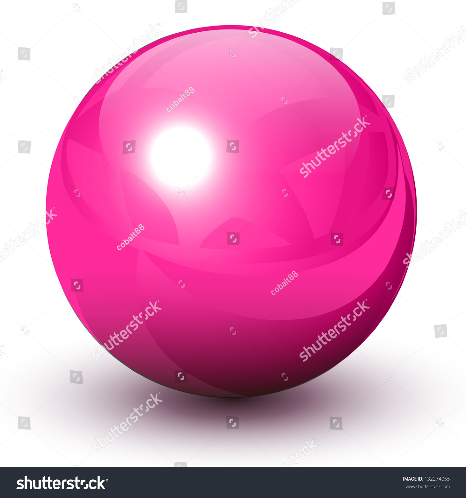 Pink Glossy Sphere Stock Vector (Royalty Free) 132274055