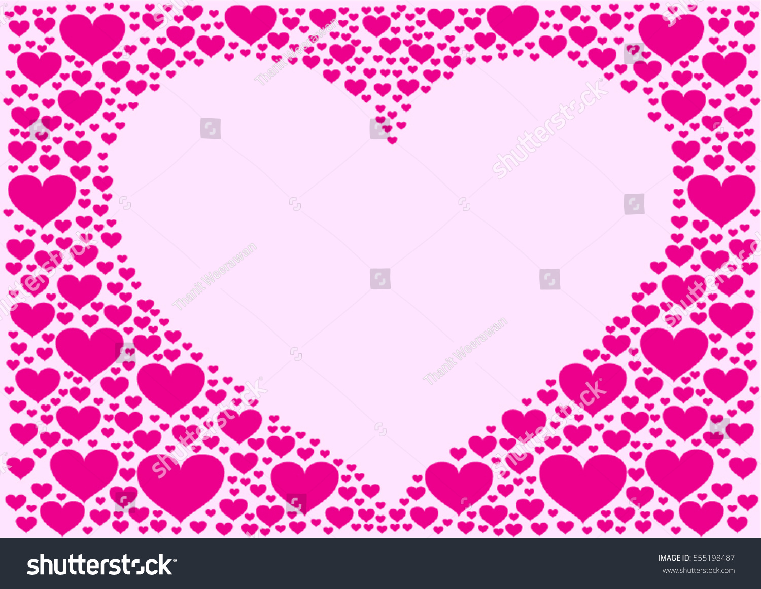 Pink Heart Border Stock Vector (Royalty Free) 555198487