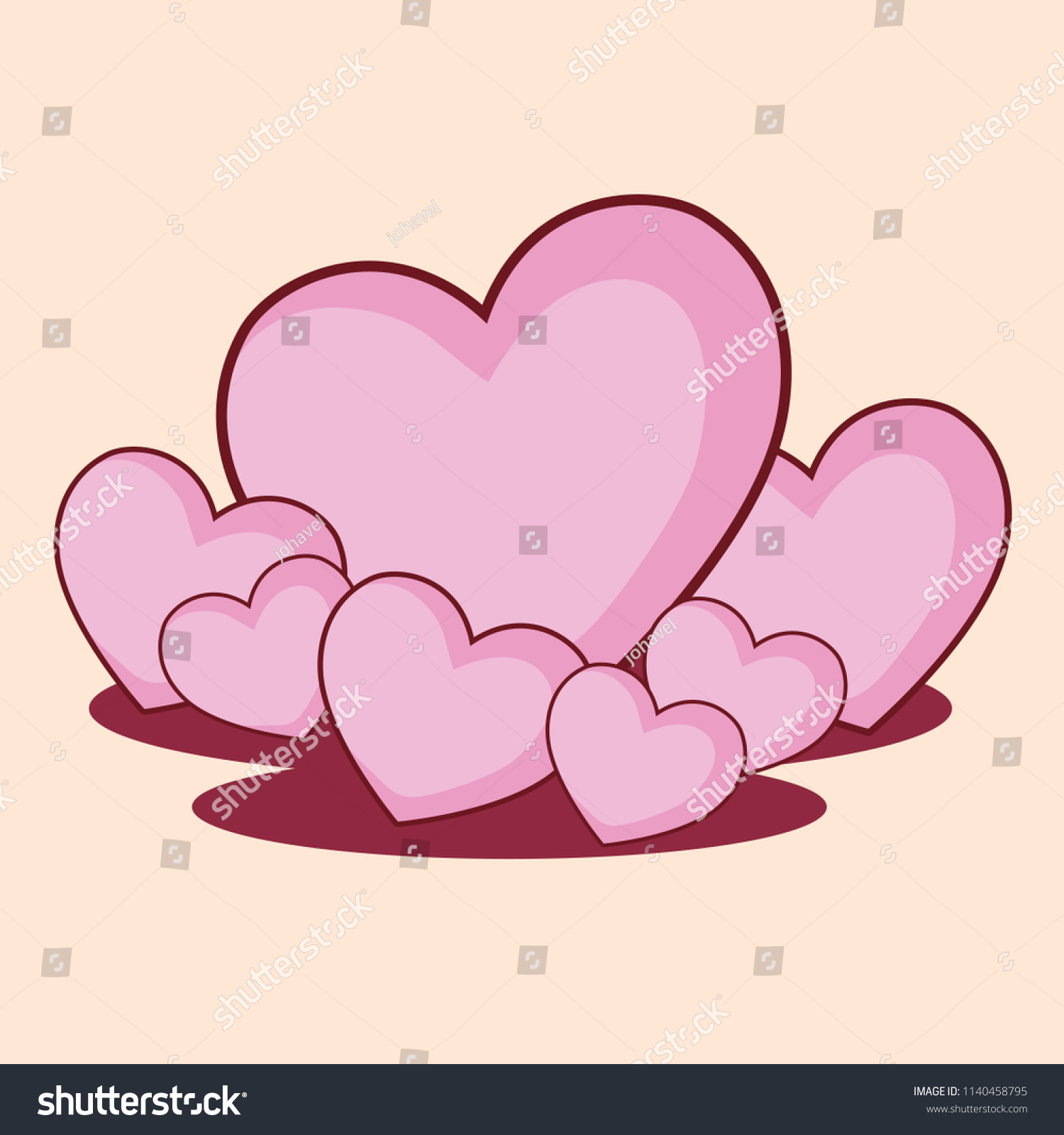 Pink Hearts Design Stock Vector (Royalty Free) 1140458795