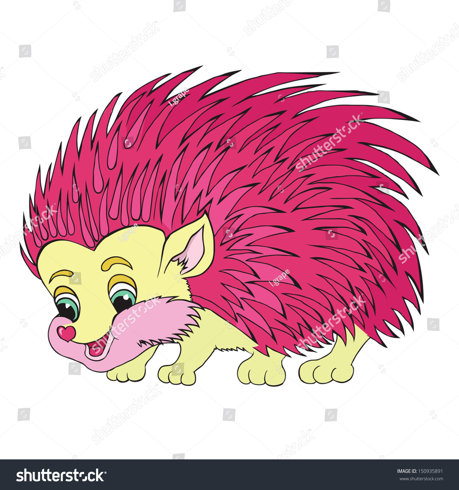 Pink Hedgehog Stock Vector (Royalty Free) 150935891