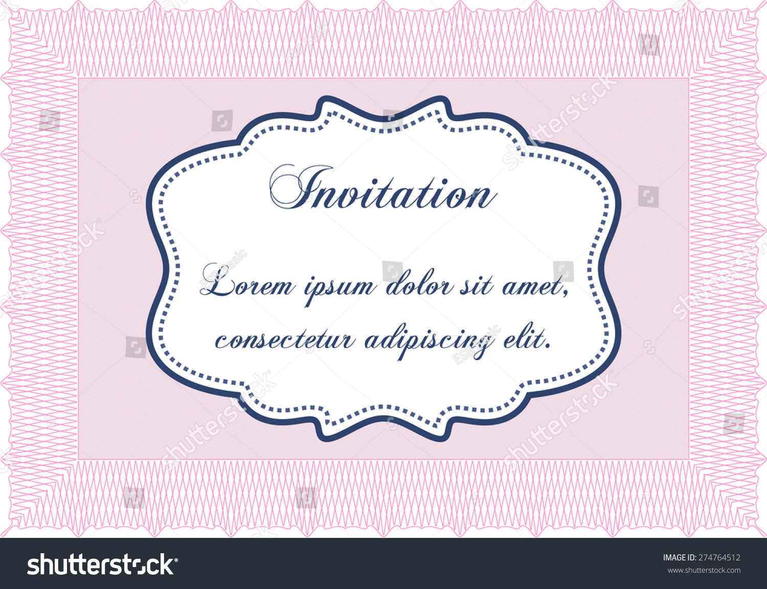 Pink Invitation Template Stock Vector (Royalty Free) 274764512 ...