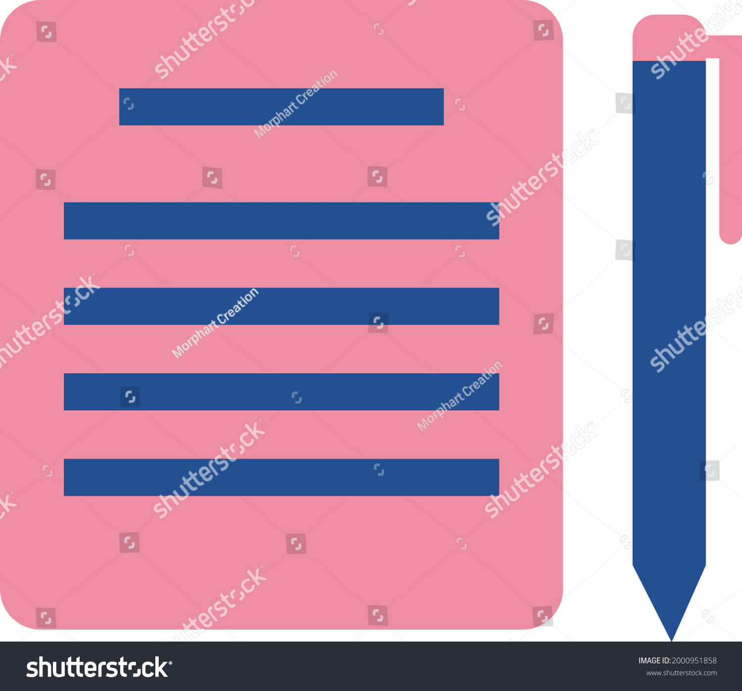 Pink Journalism Notes Illustration On White Stock Vector (Royalty Free ...