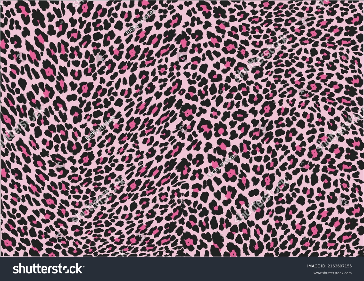 Pink Leopard Design Vector Hand Drawn Stock Vector (Royalty Free ...