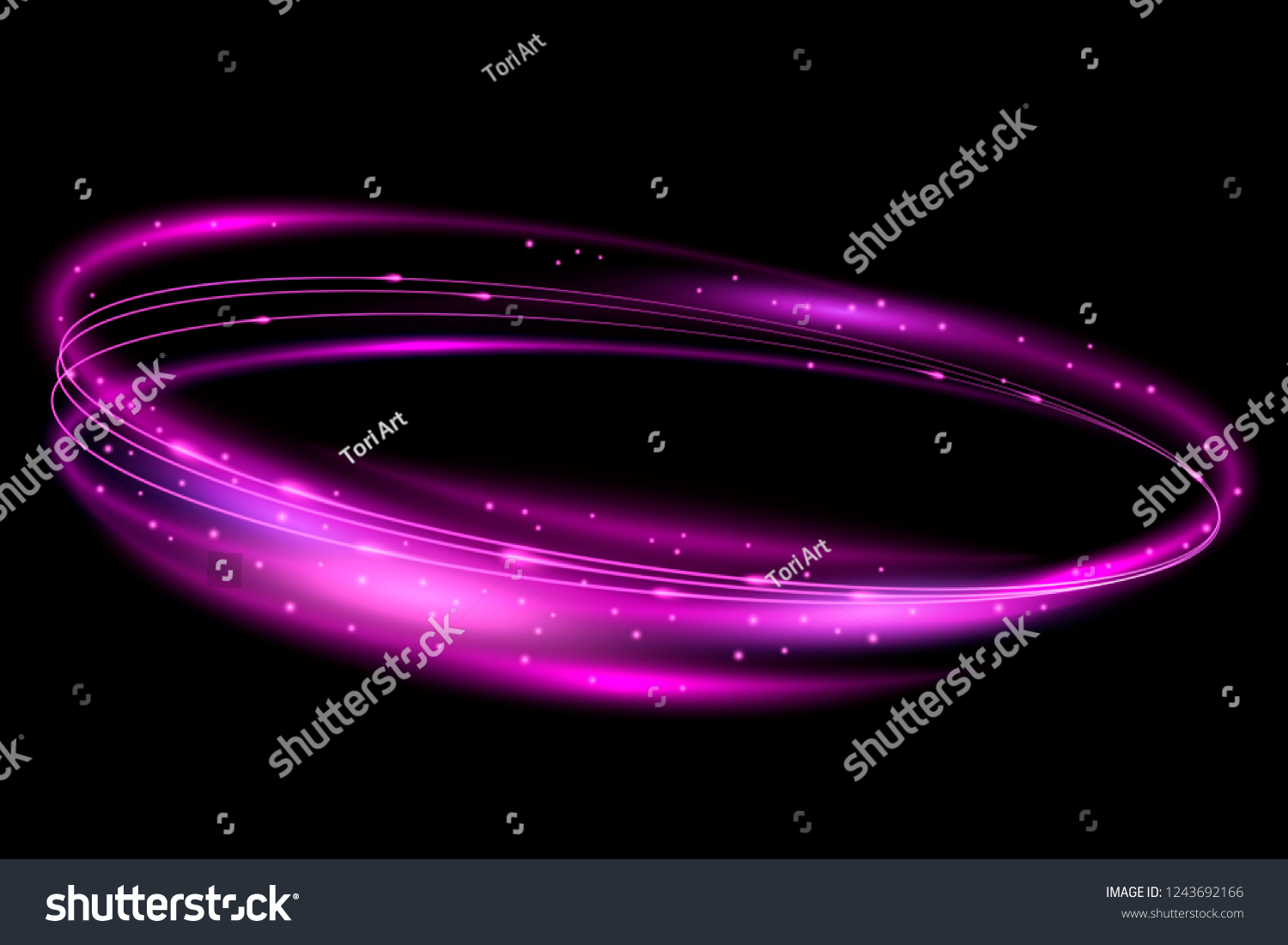 Pink Light Effect Rotating Luminous Ellipses Stock Vector (Royalty Free ...