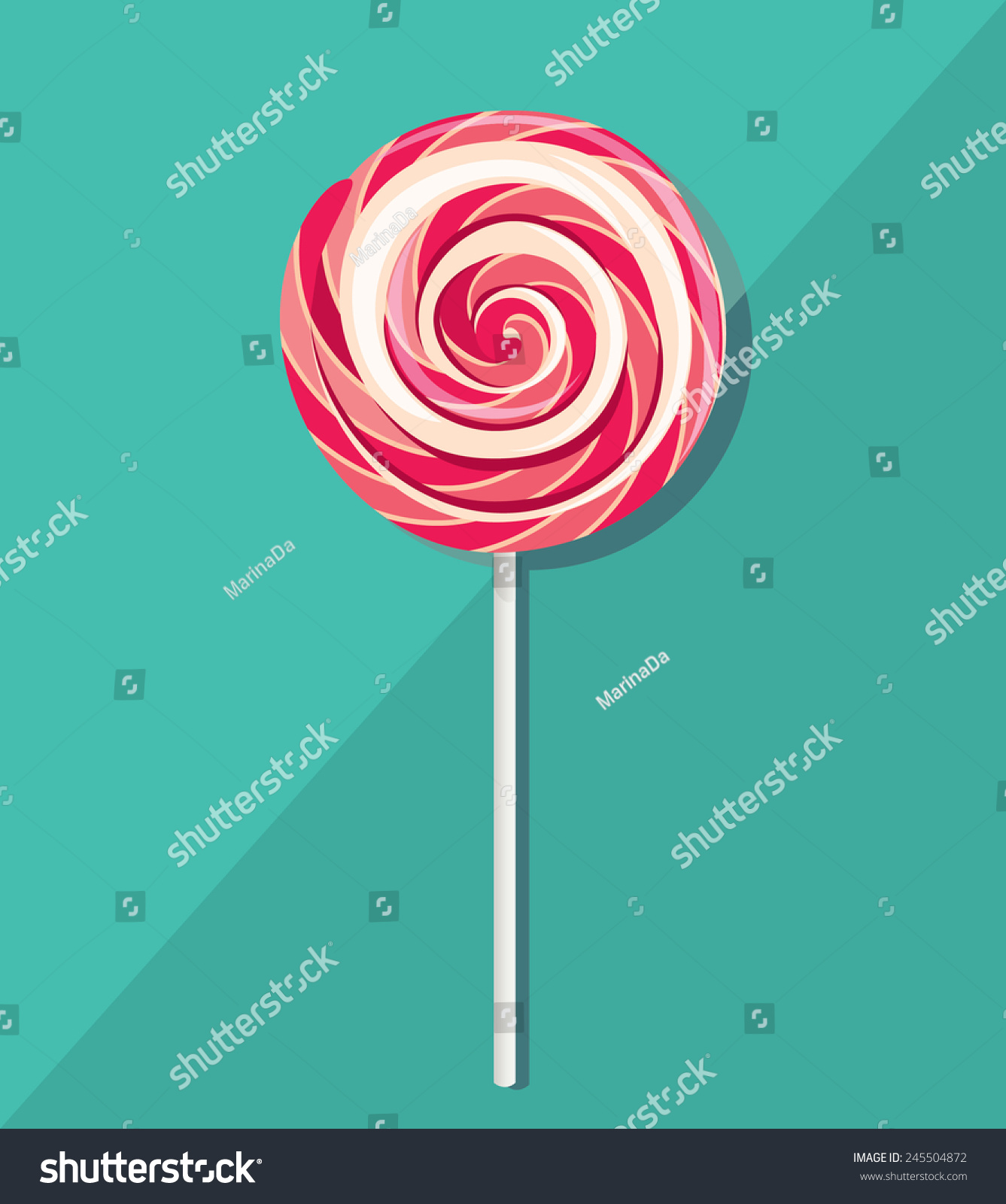 Pink Lollipop Vector Illustration Stock Vector (Royalty Free) 245504872 ...