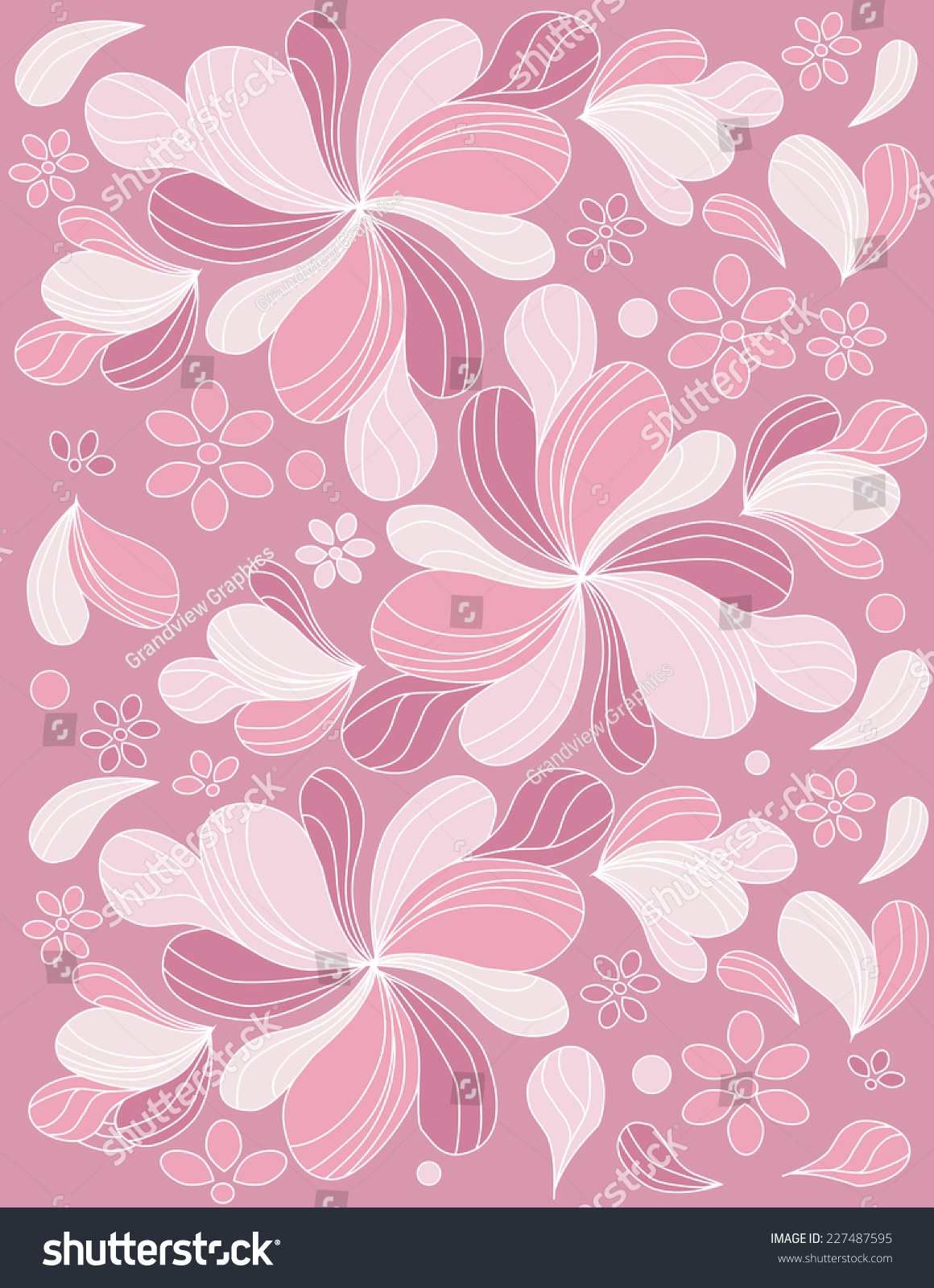 Pink Loopy Flower Background Vector Art Stock Vector (Royalty Free ...