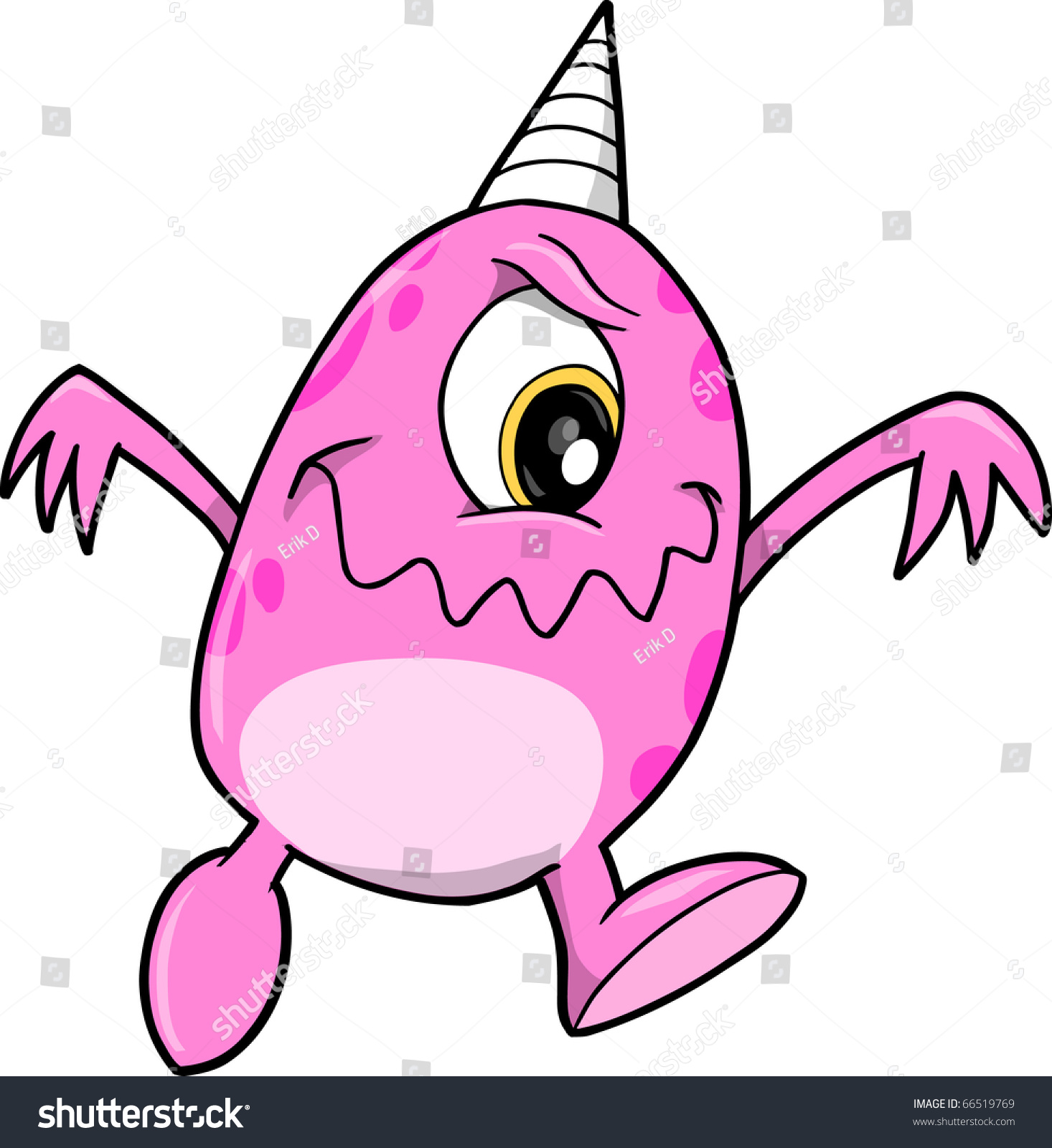 Ilustración de vectores Alien Monster rosa: vector de stock (libre de ...