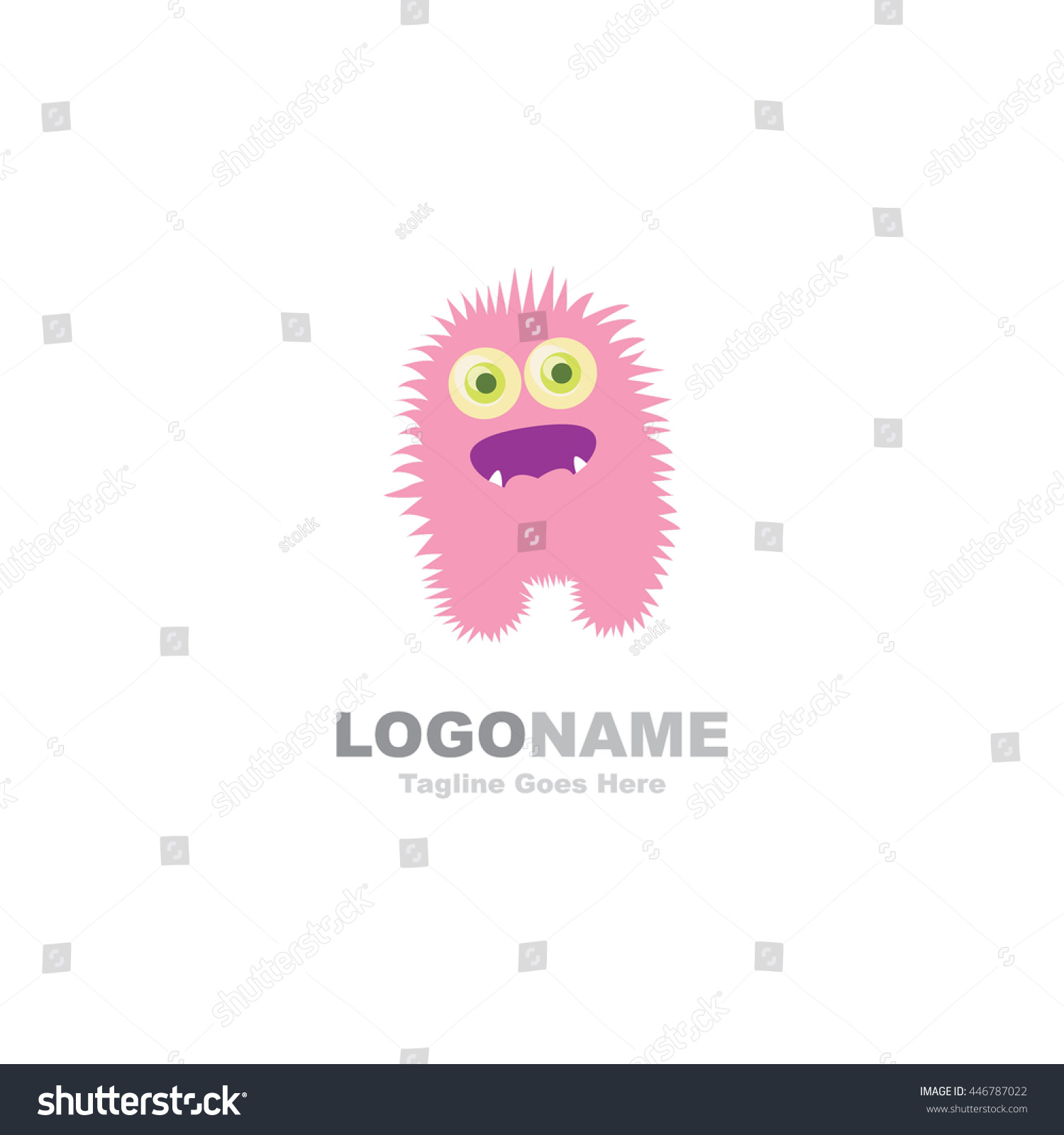 Pink Monster Logo Stock Vector (Royalty Free) 446787022