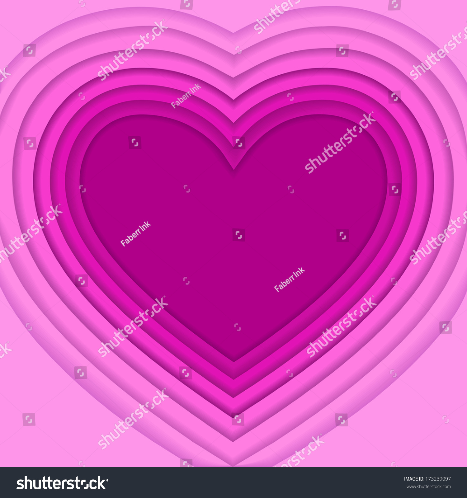 Pink Paper Heart Frame Vector Illustration Stock Vector (Royalty Free ...