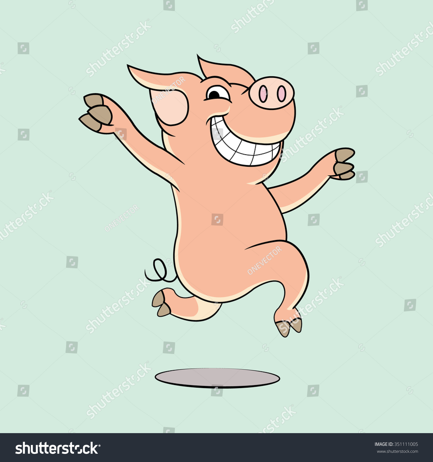 Pink Pig Cartoon Stock Vector (Royalty Free) 351111005