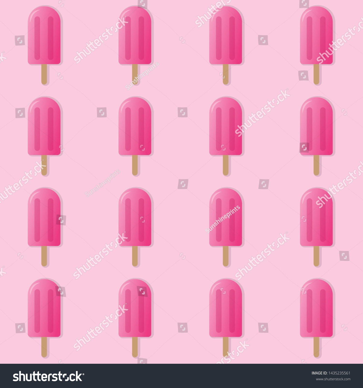 Pink Popsicle Pattern Vector Illustration Ice Stock Vector (Royalty ...
