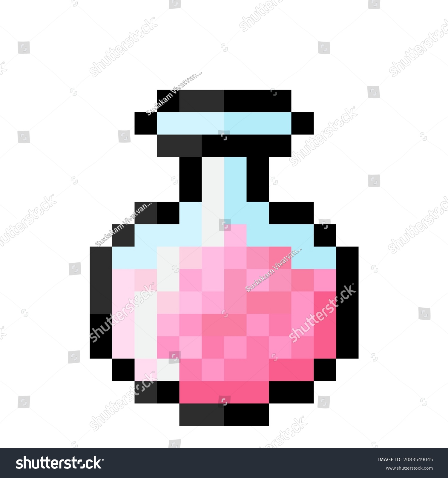 Pink Potion Pixel Art Vector Picture Stock Vector (Royalty Free) 2083549045