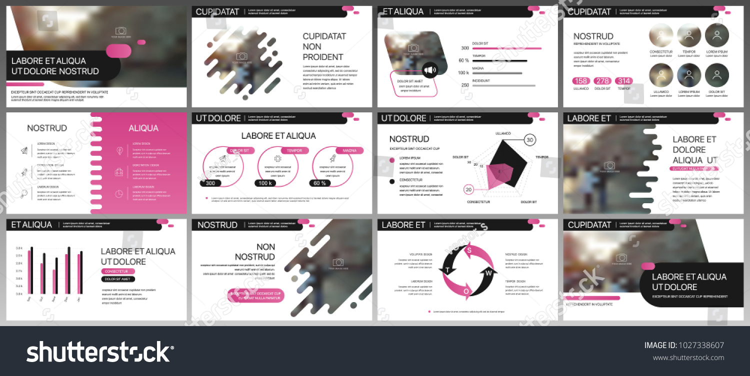 Pink Presentation Templates Elements On White Stock Vector (Royalty ...