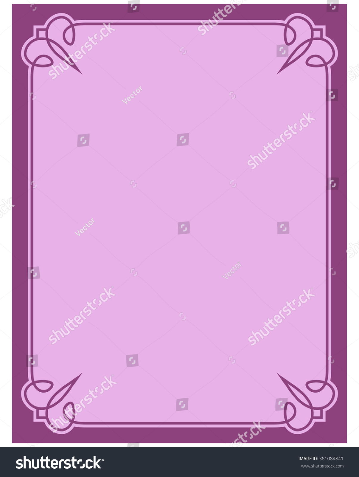 Pink Purple Border Frame Deco Vector: vector de stock (libre de ...