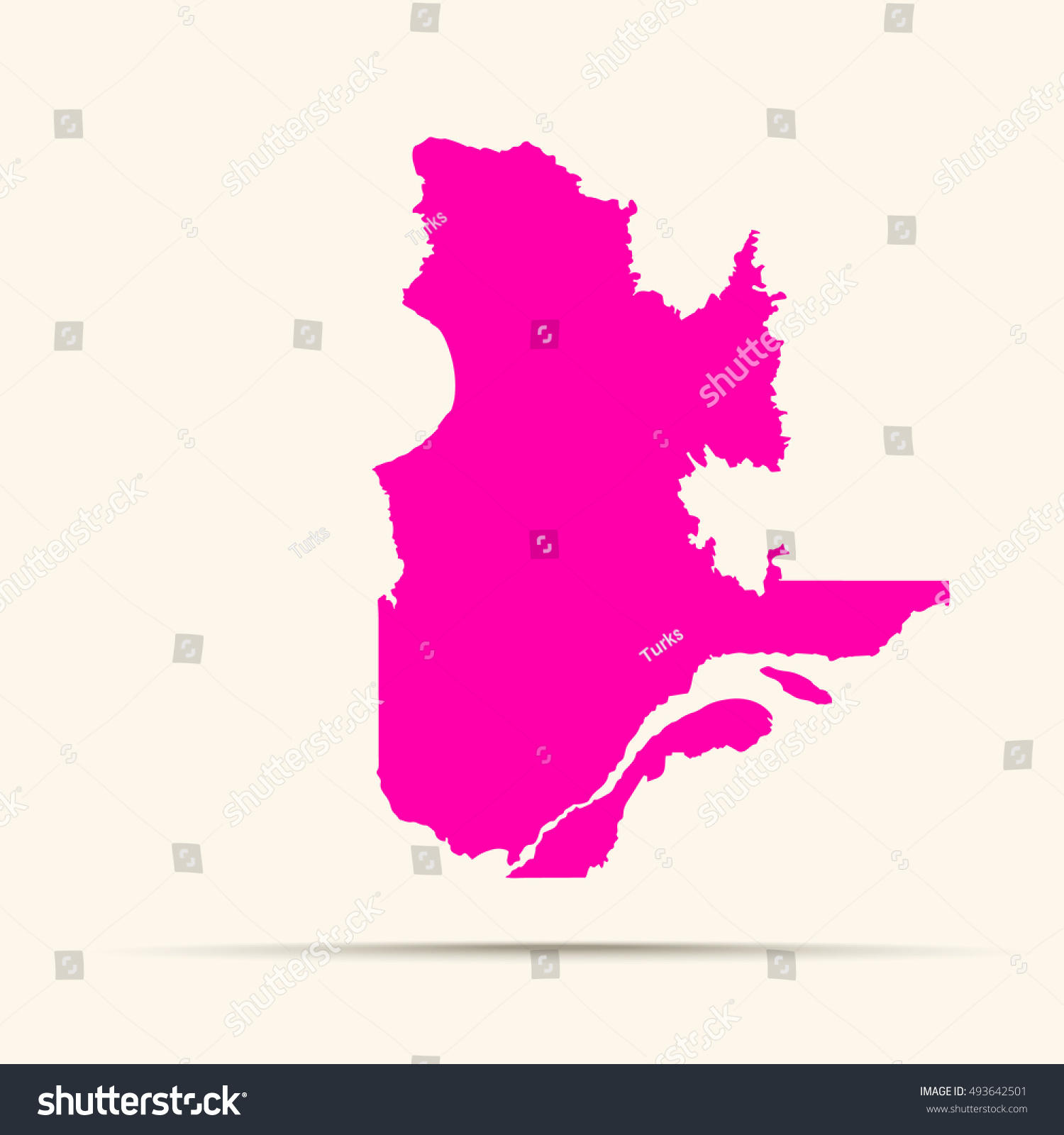 Pink Quebec Map Illustration Stock Vector (Royalty Free) 493642501 ...