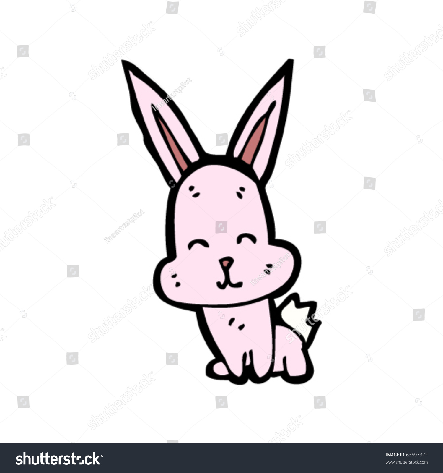Pink Rabbit Cartoon Stock Vector Illustration 63697372 : Shutterstock