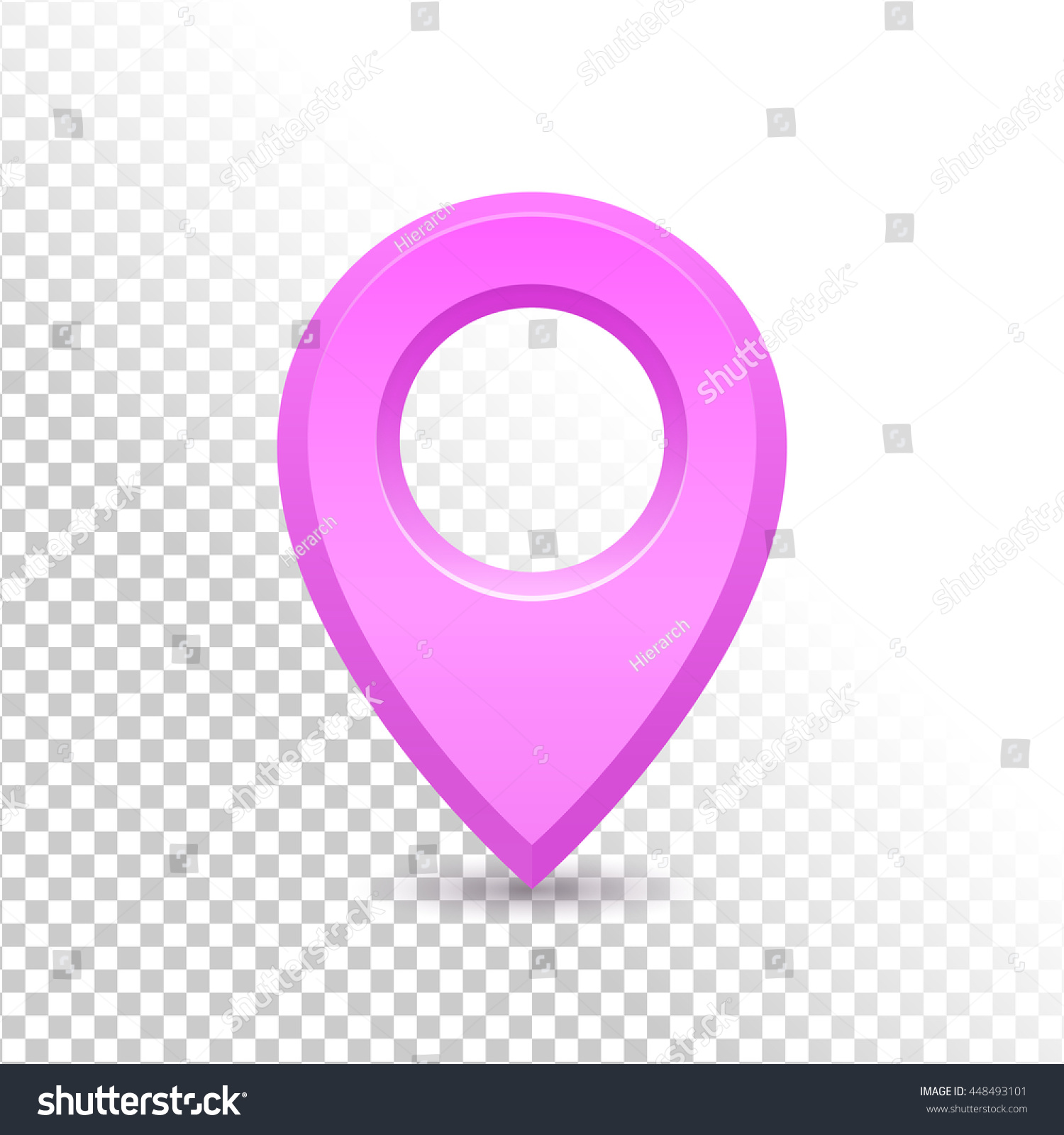Pink Realistic 3d Map Pin Pointer Stock Vector (Royalty Free) 448493101