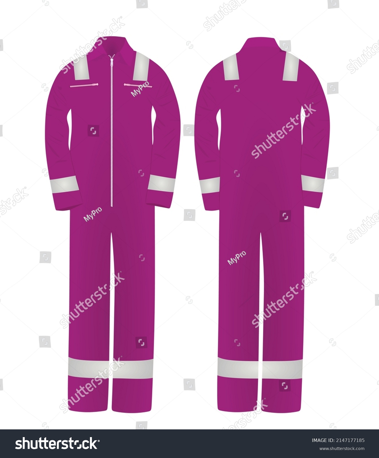 Pink Reflective Uniform Vector Illustration Stock Vector (Royalty Free ...