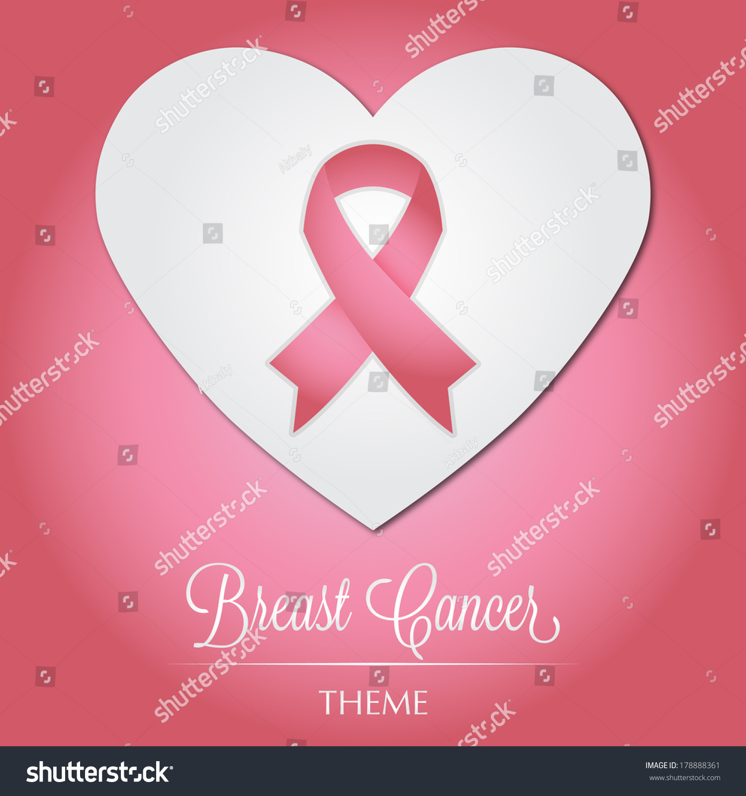 Pink Ribbon Theme Stock Vector (Royalty Free) 178888361 | Shutterstock