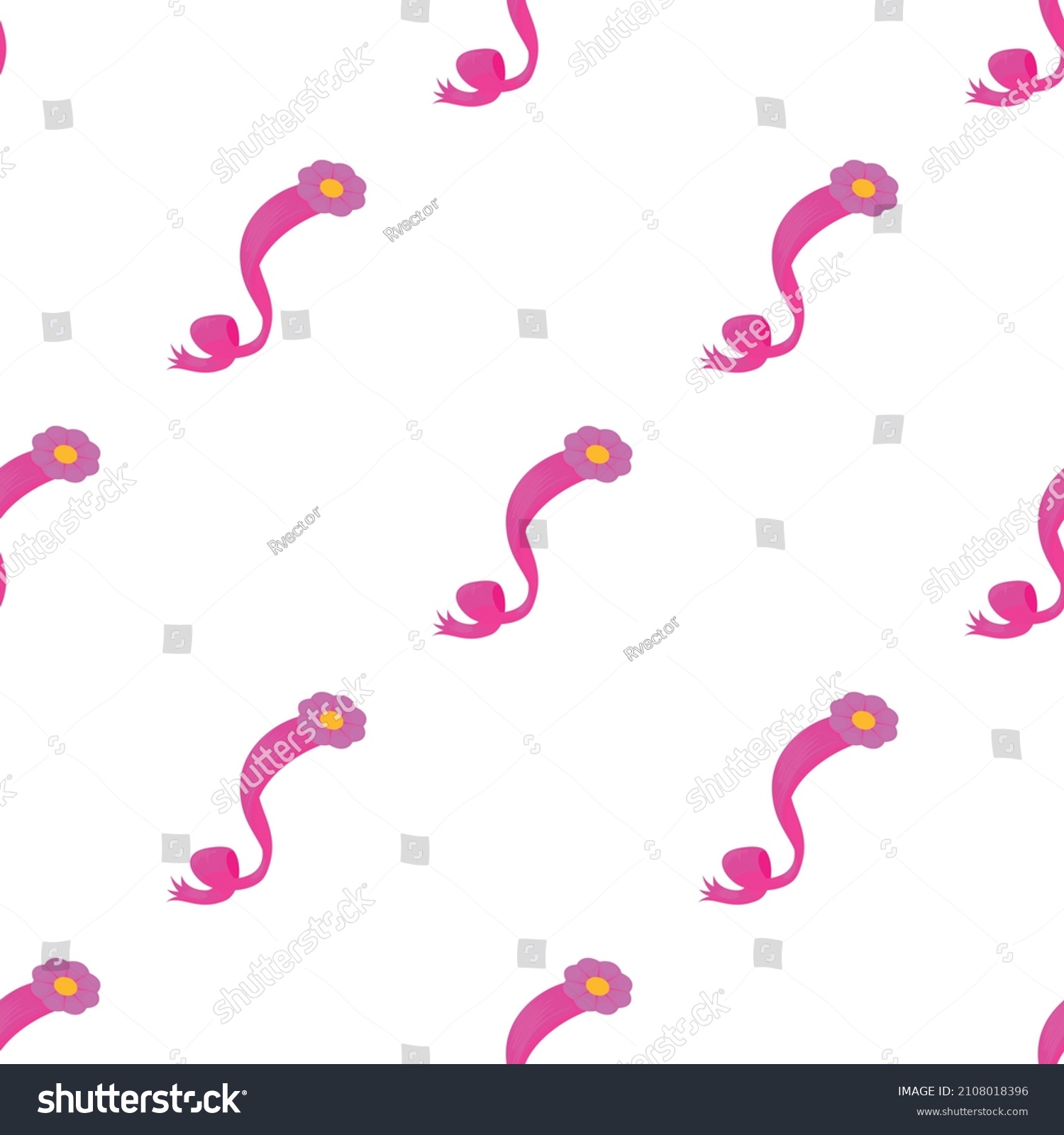 Pink Ribbon Flower Pattern Seamless Background Stock Vector (Royalty ...