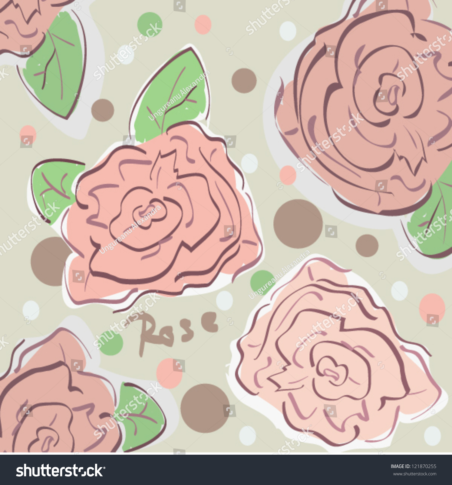 Pink Roses Background Stock Vector (Royalty Free) 121870255 | Shutterstock
