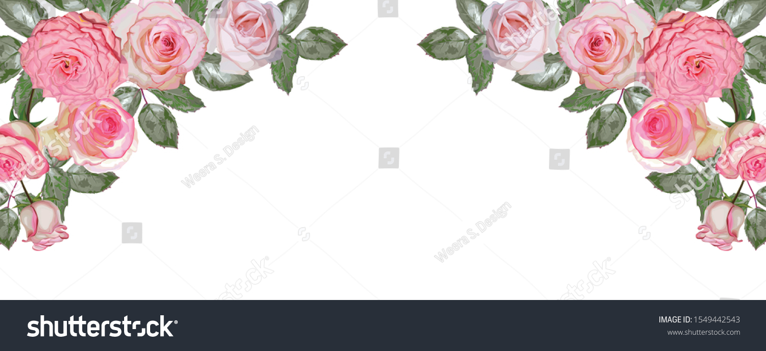 Pink Roses Frame Ontexture Background Vector Stock Vector (Royalty Free ...
