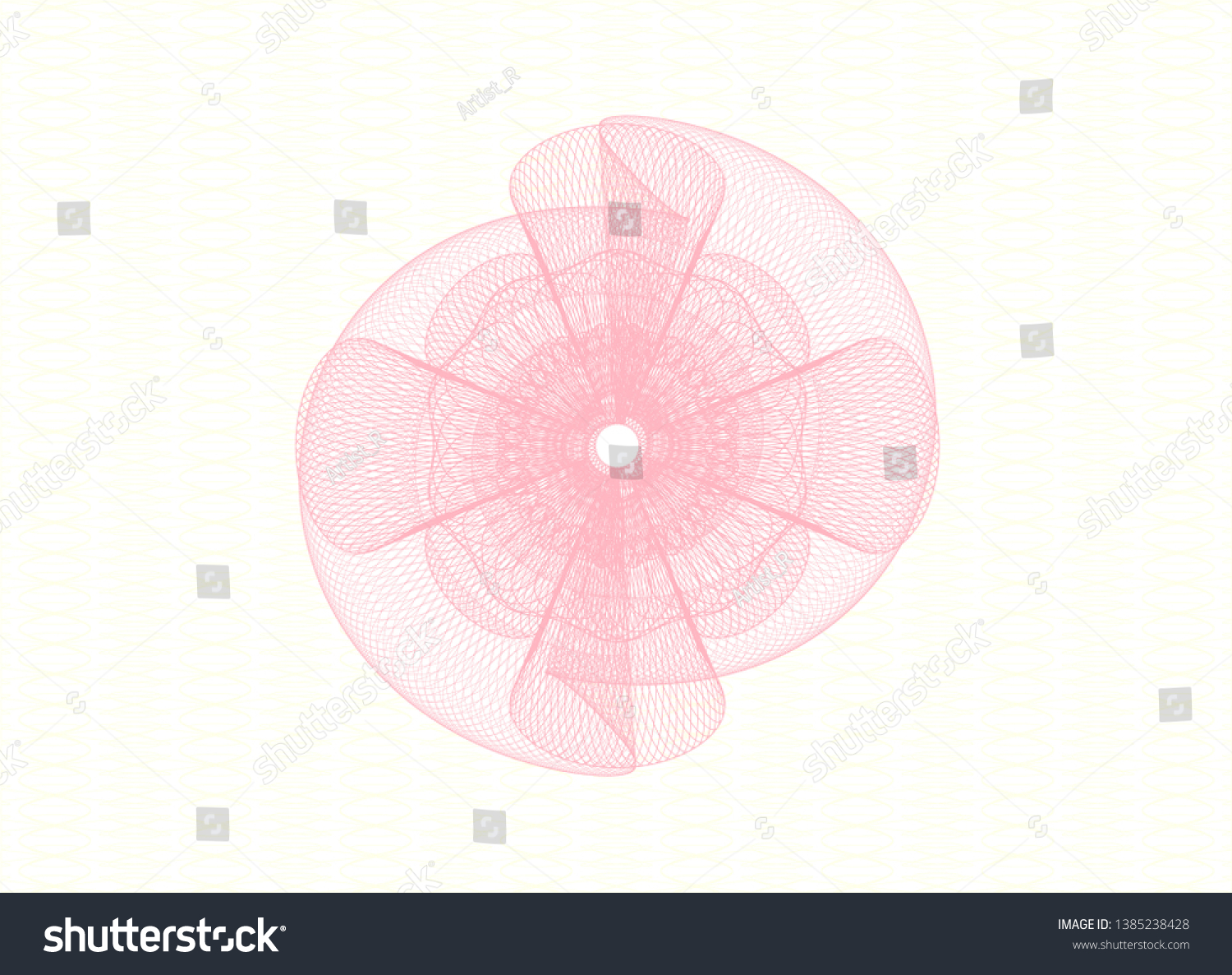Pink Rosette Linear Illustration Vector Detailed Stock Vector (Royalty ...
