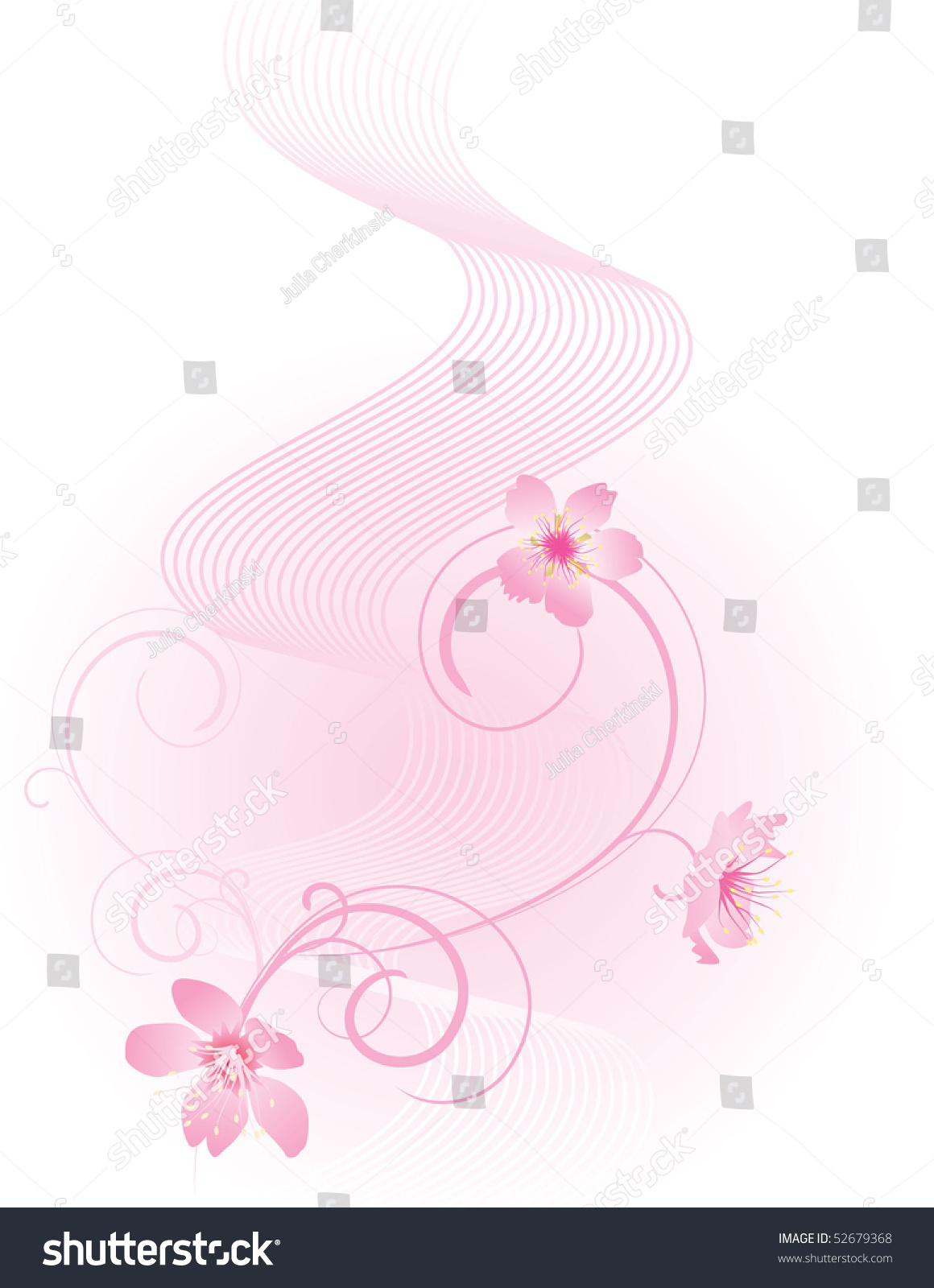 Pink Sakura Curves Stock Vector (Royalty Free) 52679368