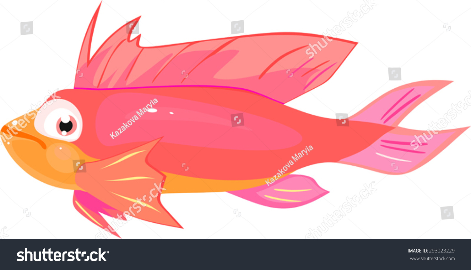 Pink Sea Fish Stock Vector (Royalty Free) 293023229