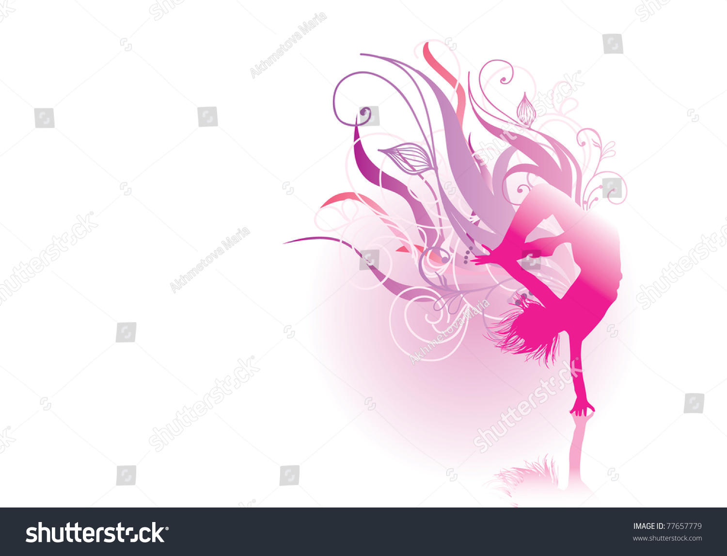 Pink Silhouette Dancer Stock Vector Illustration 77657779 : Shutterstock