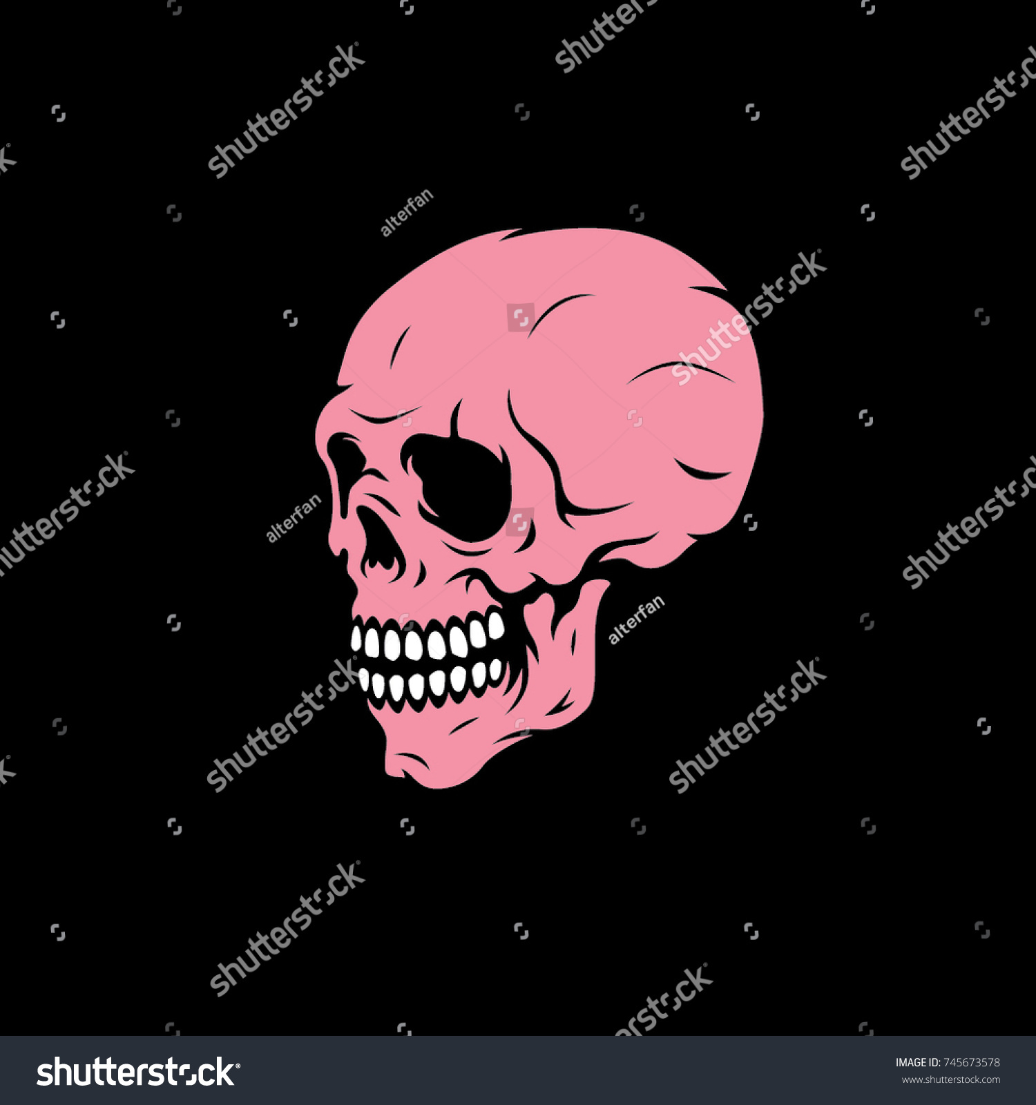 Pink Skull Logo Stock Vector (Royalty Free) 745673578 | Shutterstock